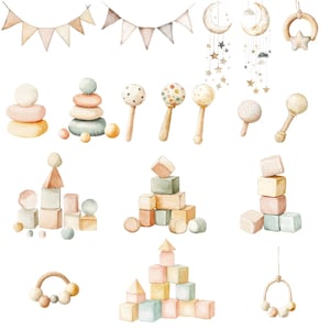 Watercolor Boho Baby Clipart | Neutral Nursery Clipart L Baby Shower ...