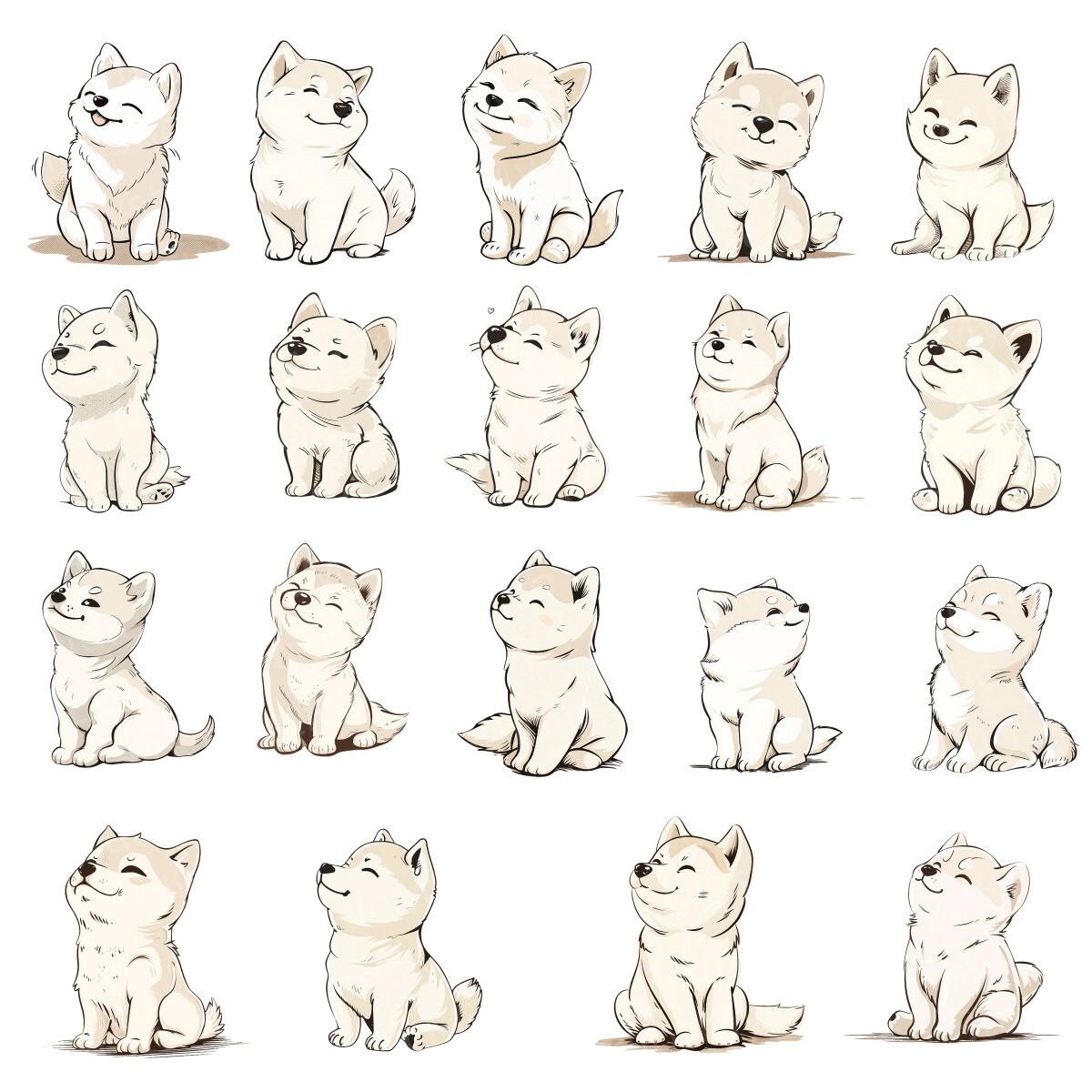 Shiba Inu Dog Clipart|19 High-quality PNG and JPG Files|sublimation ...