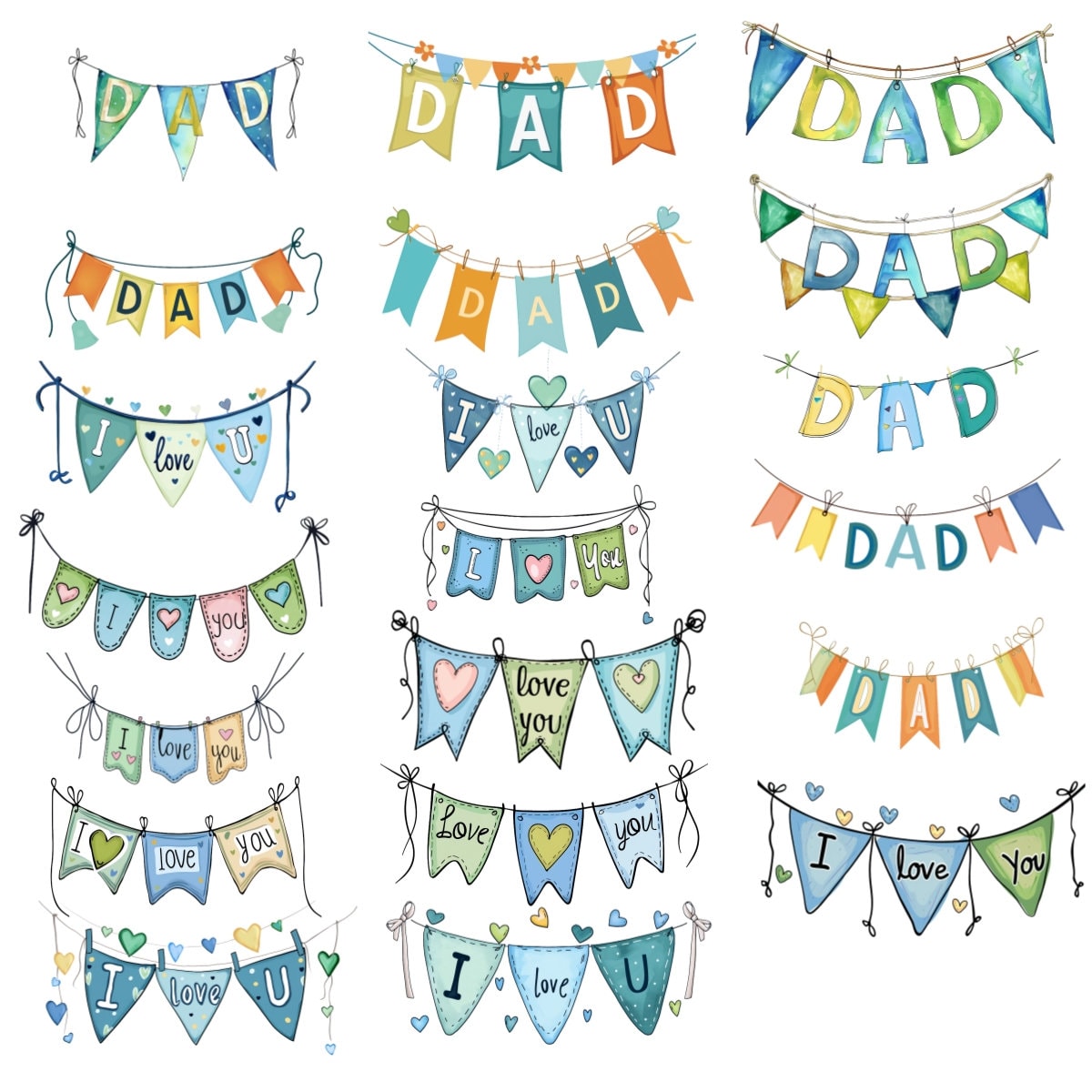 133 Happy Father's Day Clipart Bundle for Crafts Gifts Father's Day ...