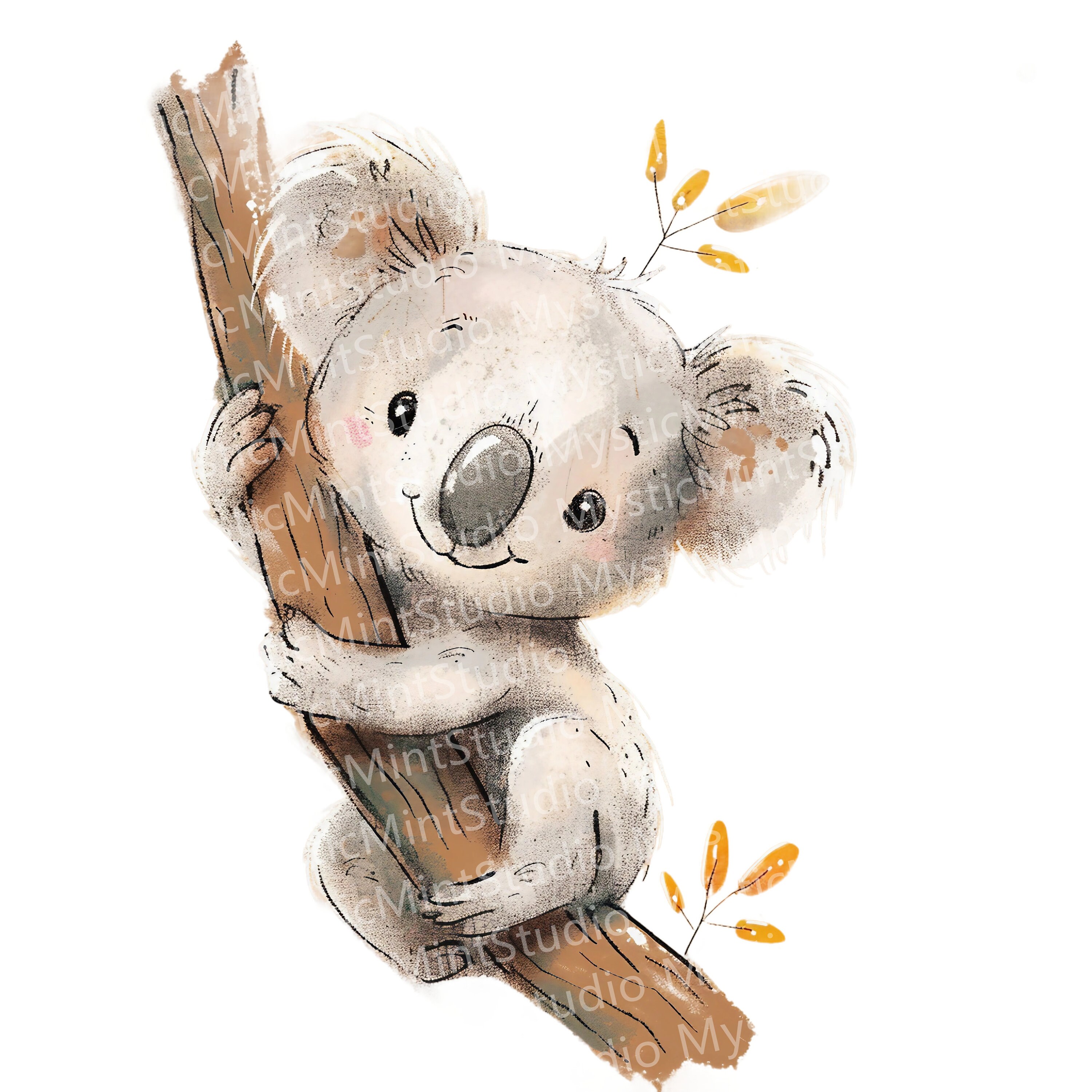 Cute Koala Clipart, 25 High-resolution Pngs and Jpgs, Instant Download ...