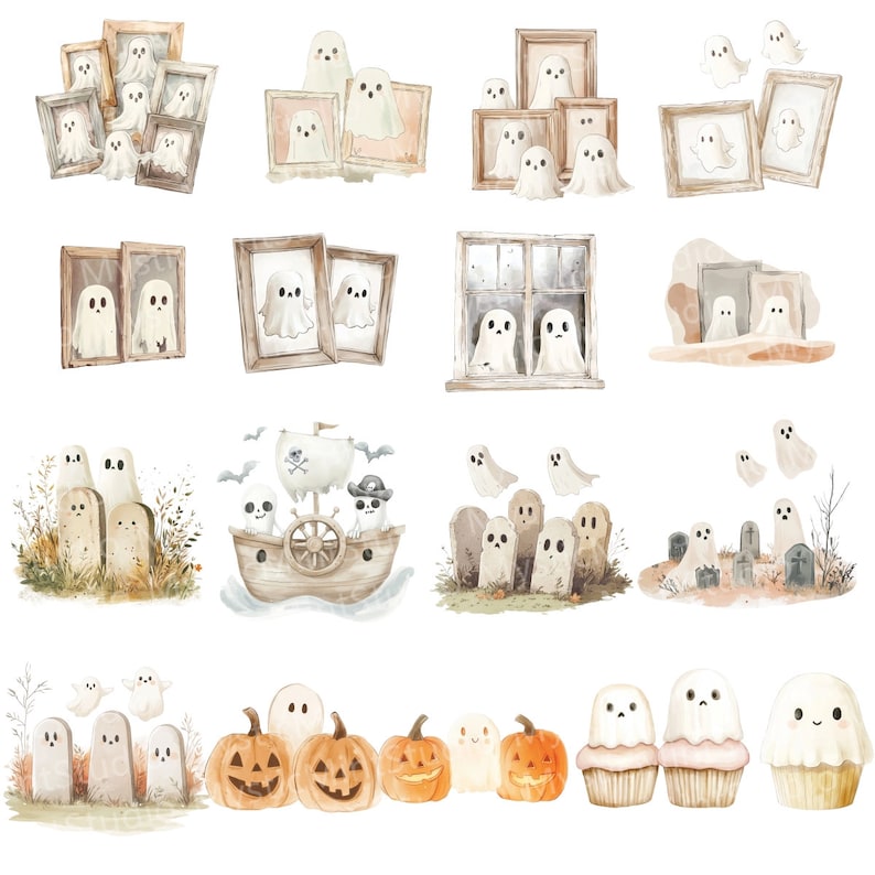 Cute Halloween Clipart - Cute Ghost Clipart - Halloween Ghost Clipart ...