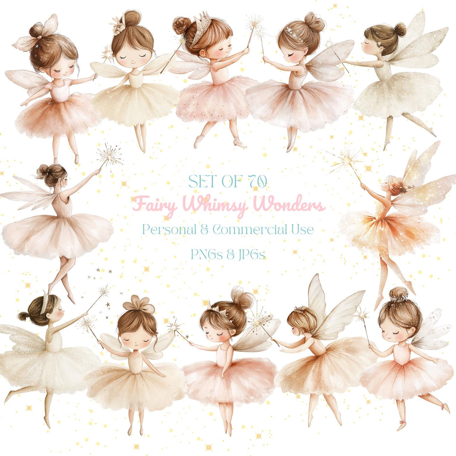 Watercolor Fairy Clipart | Cute Fairy Clipart | Magical Fairy Clipart ...