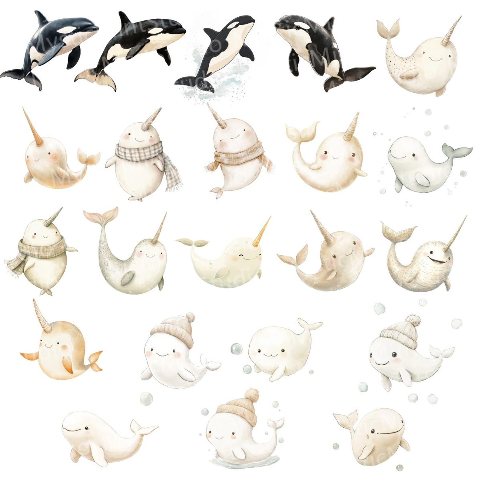 Arctic Animals Watercolor Clipart | Polar Animals Clipart | Winter ...