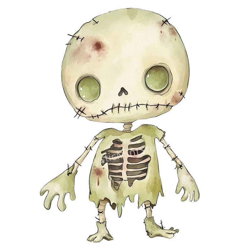Cute Zombie Clipart - Halloween Zombie Clipart - Zombie Party Clipart ...