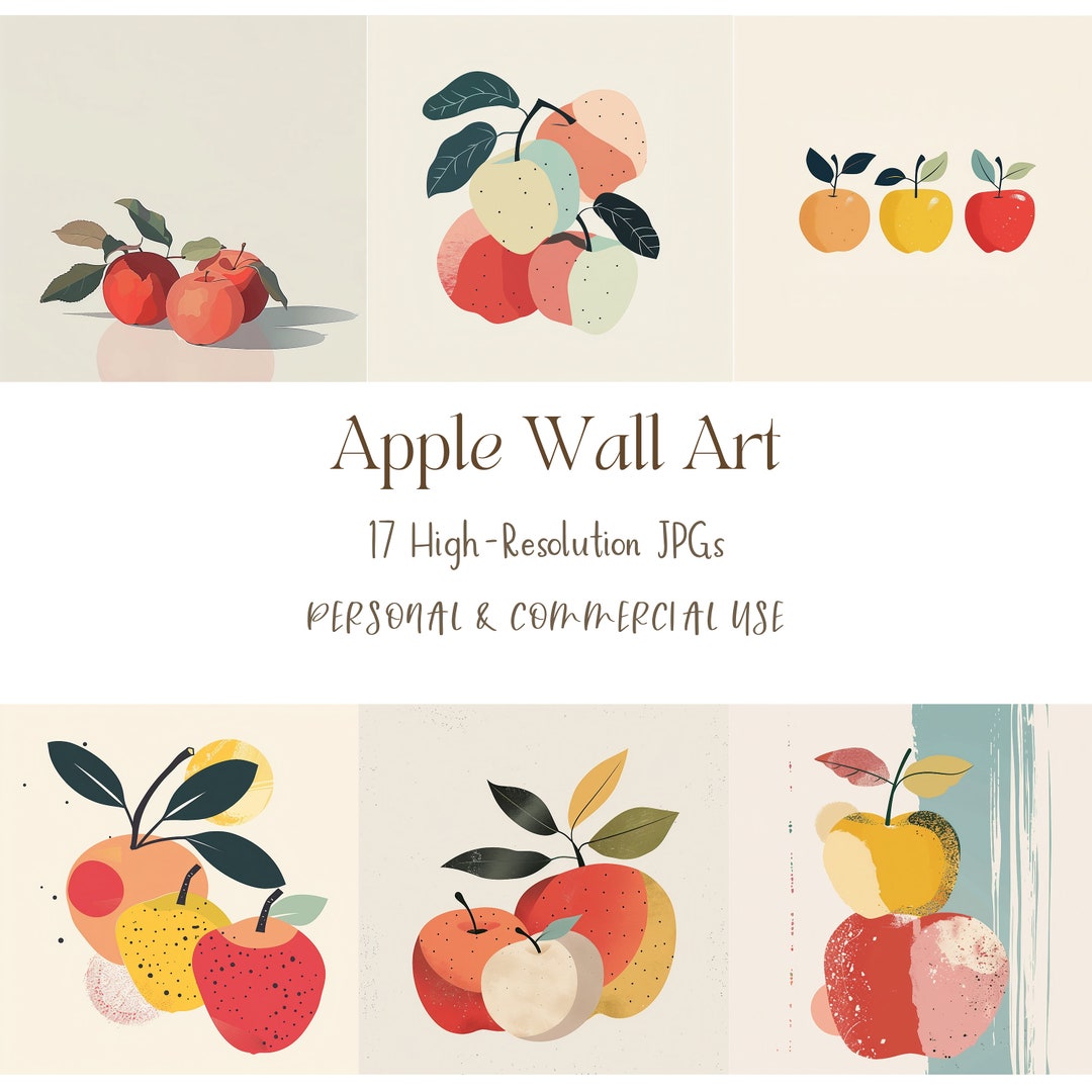 Apple Fruit Print, Watercolor Apple Printable Wall Art, Apple Poster ...