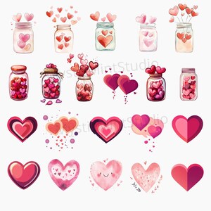 Watercolor Valentines Clipart | Valentine Graphics | Cute Valentine PNG ...