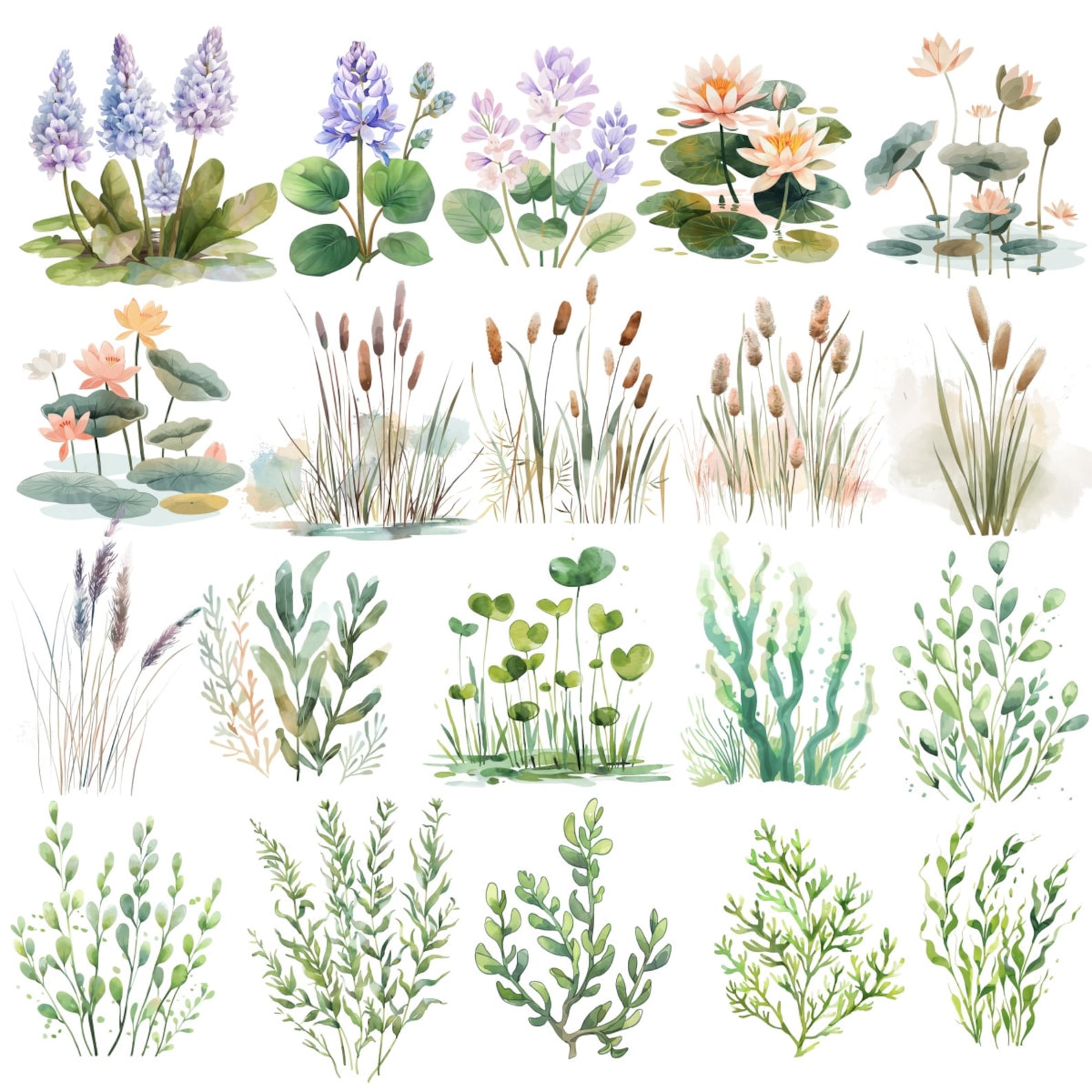 112 Watercolor Cute Pond Life Clipart Bundle,swan Clipart Duck Clipart ...