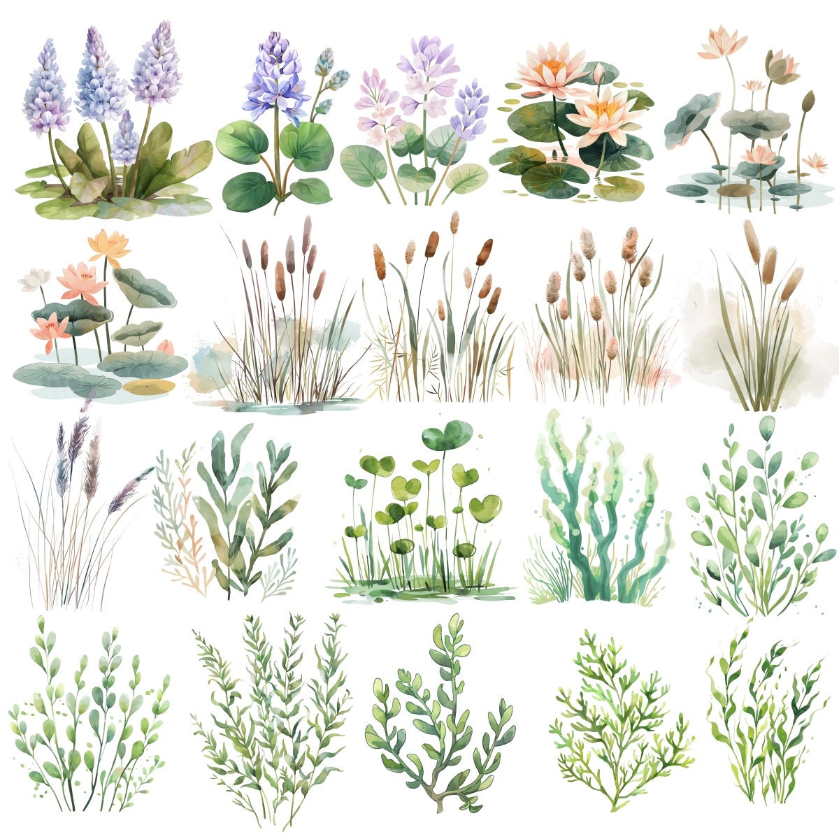 112 Watercolor Cute Pond Life Clipart Bundle,swan Clipart Duck Clipart ...