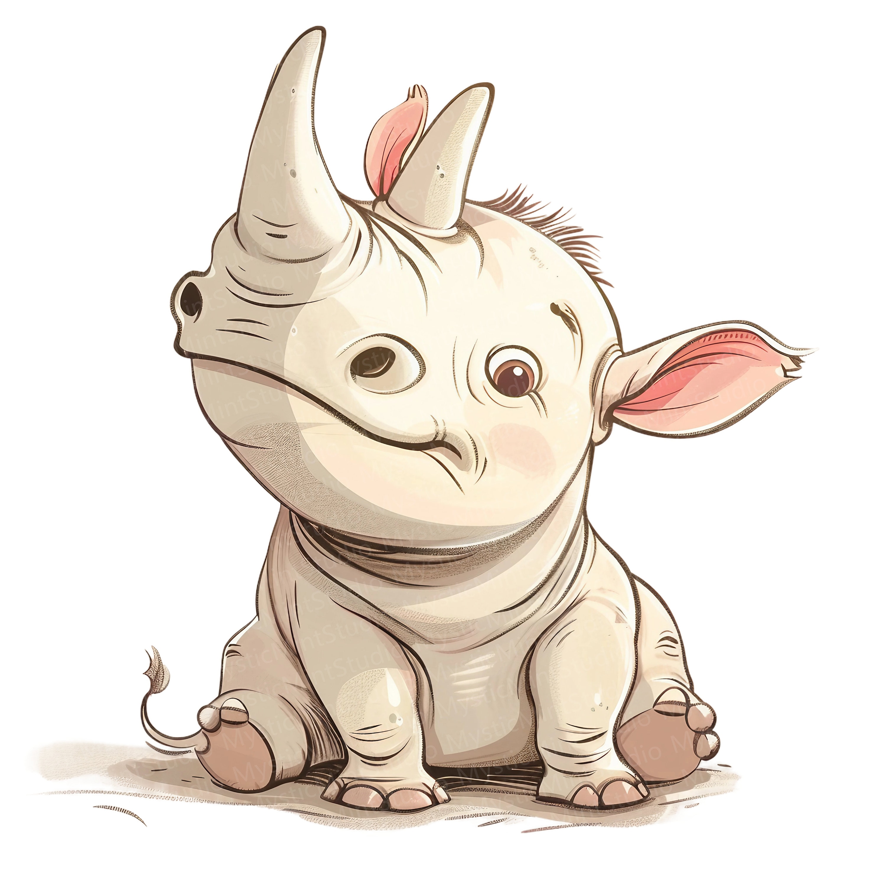 27 Cute Rihnos Collection: High-quality PNG JPG Digital Bundle of Baby ...