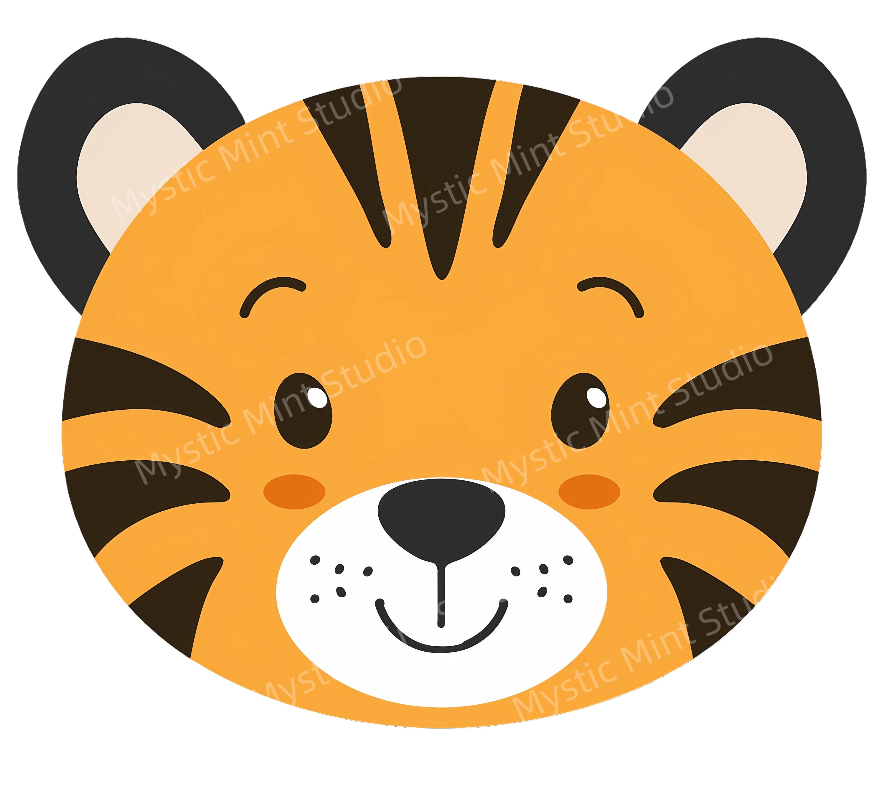 Cute Animal Face Clipart Collection 60 PCS PNG & JPG| Baby Animal Head ...