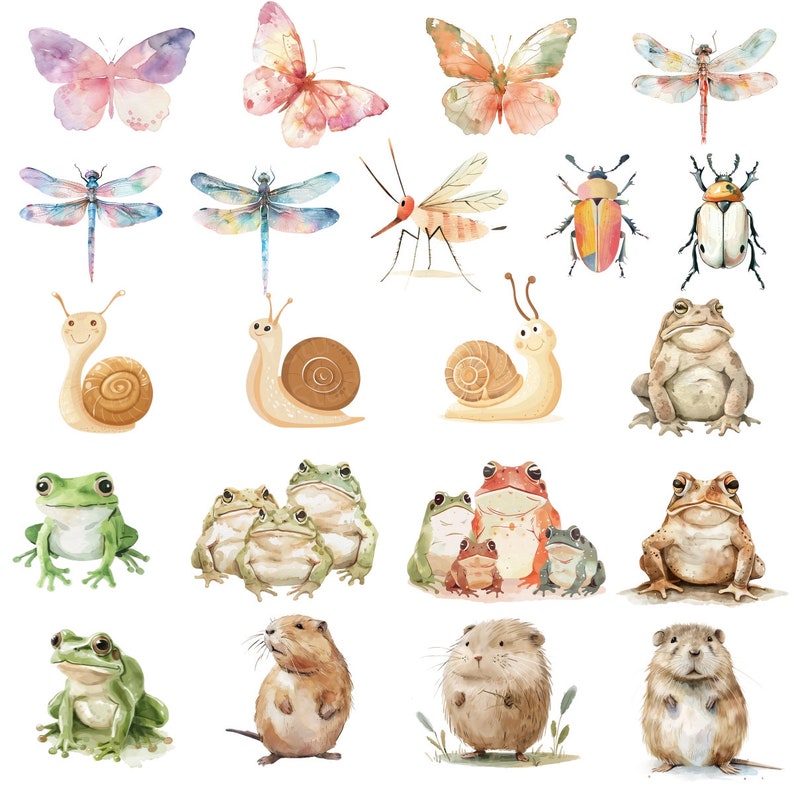 112 Watercolor Cute Pond Life Clipart Bundle,swan Clipart Duck Clipart ...
