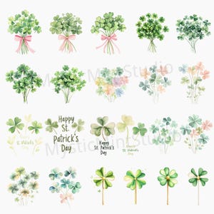 St. Patrick's Day Clipart | Cute Shamrock Clipart | Lucky Clover ...