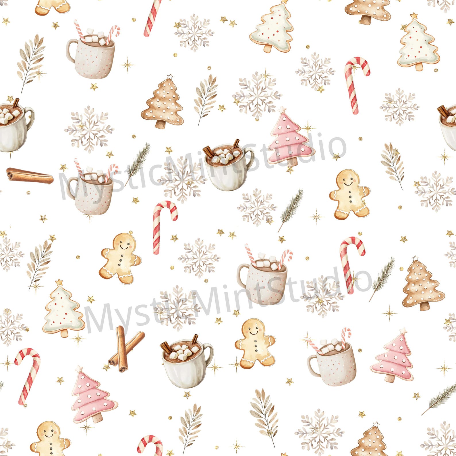 Christmas Digital Paper | Seamless Christmas Pattern | Christmas ...