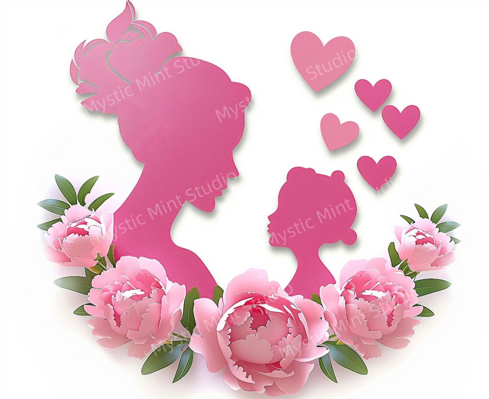 54 Mother's Day Floral Clipart Hand Painted Frames Borders for Crafts ...