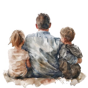 59 Happy Father's Day Watercolor Clipart Bundle for Crafts Gifts Father ...