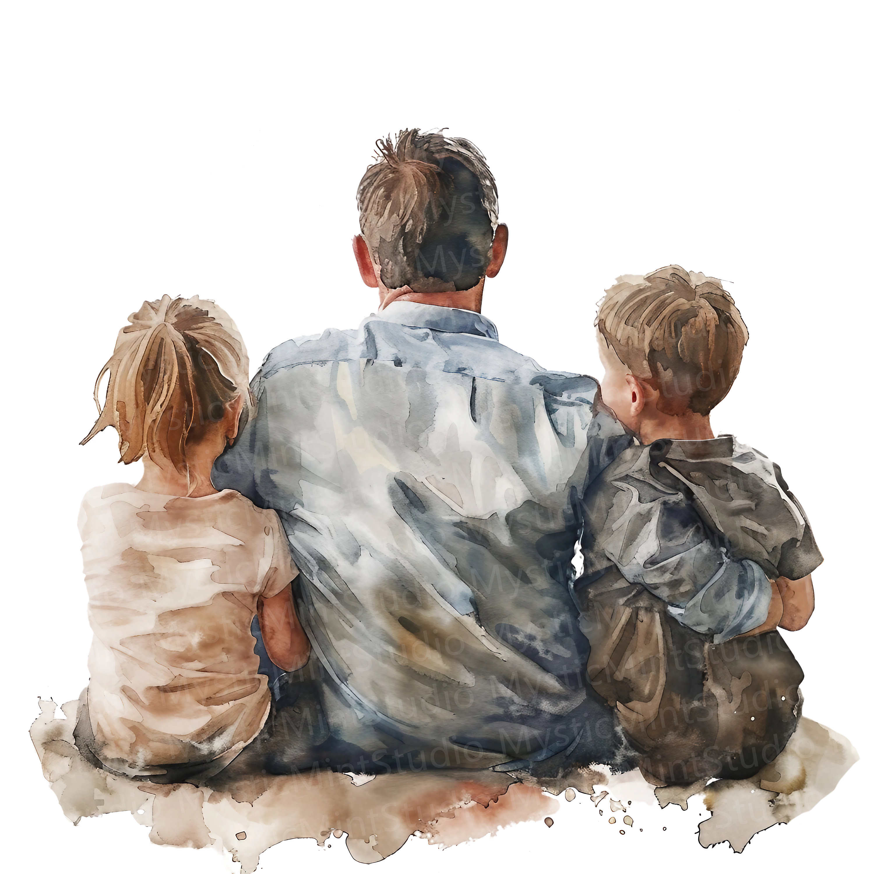 59 Happy Father's Day Watercolor Clipart Bundle for Crafts Gifts Father ...