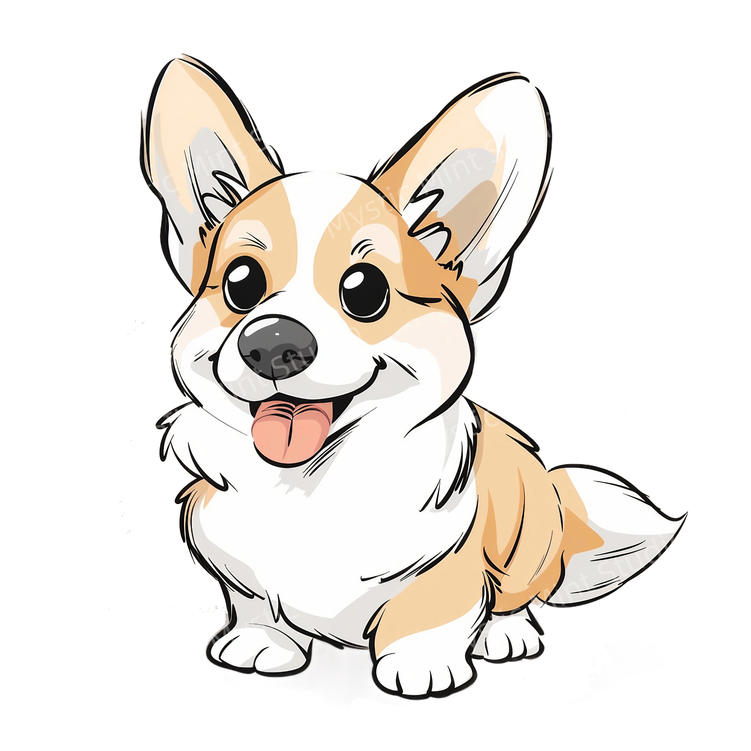 Cute Corgi Collection: High-quality PNG JPG Digital Bundle of 9 Corgi ...