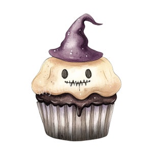 Halloween Cupcake Clipart, Cute Halloween Clipart, Halloween Dessert ...