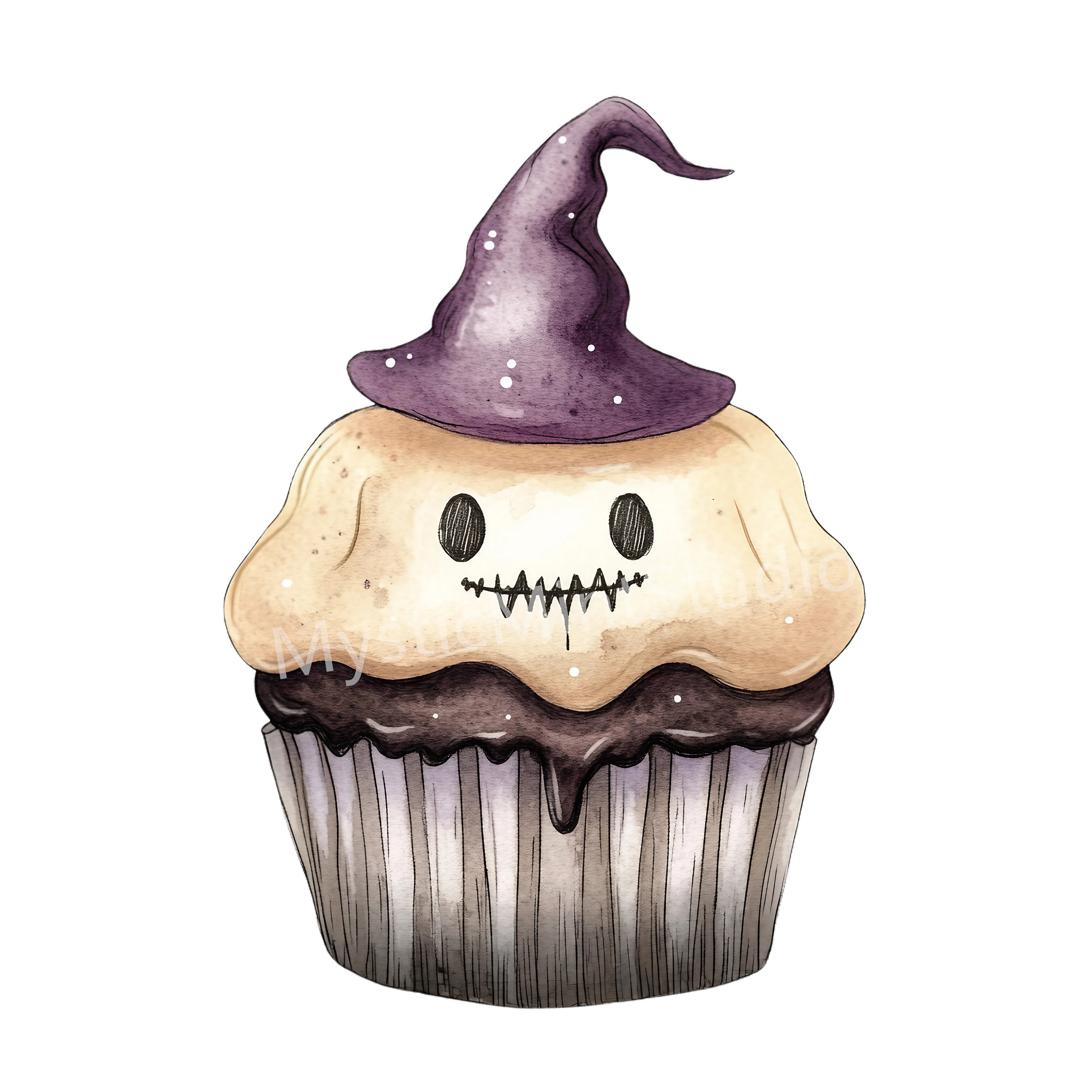 Halloween Cupcake Clipart, Cute Halloween Clipart, Halloween Dessert ...