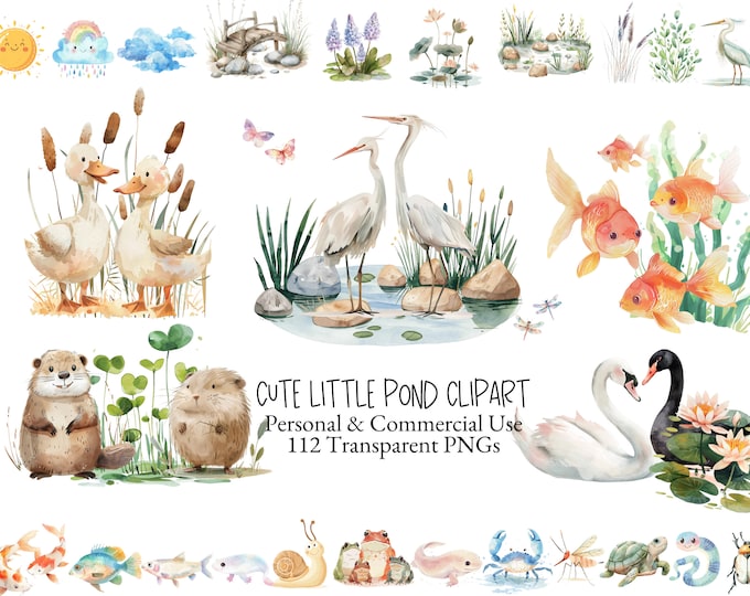 Cute Pond Animals PNG- Clipart for Commercial Use, Transparent ...