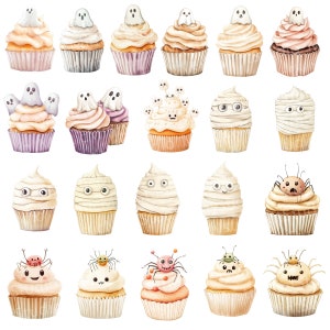 Halloween Cupcake Clipart, Cute Halloween Clipart, Halloween Dessert ...
