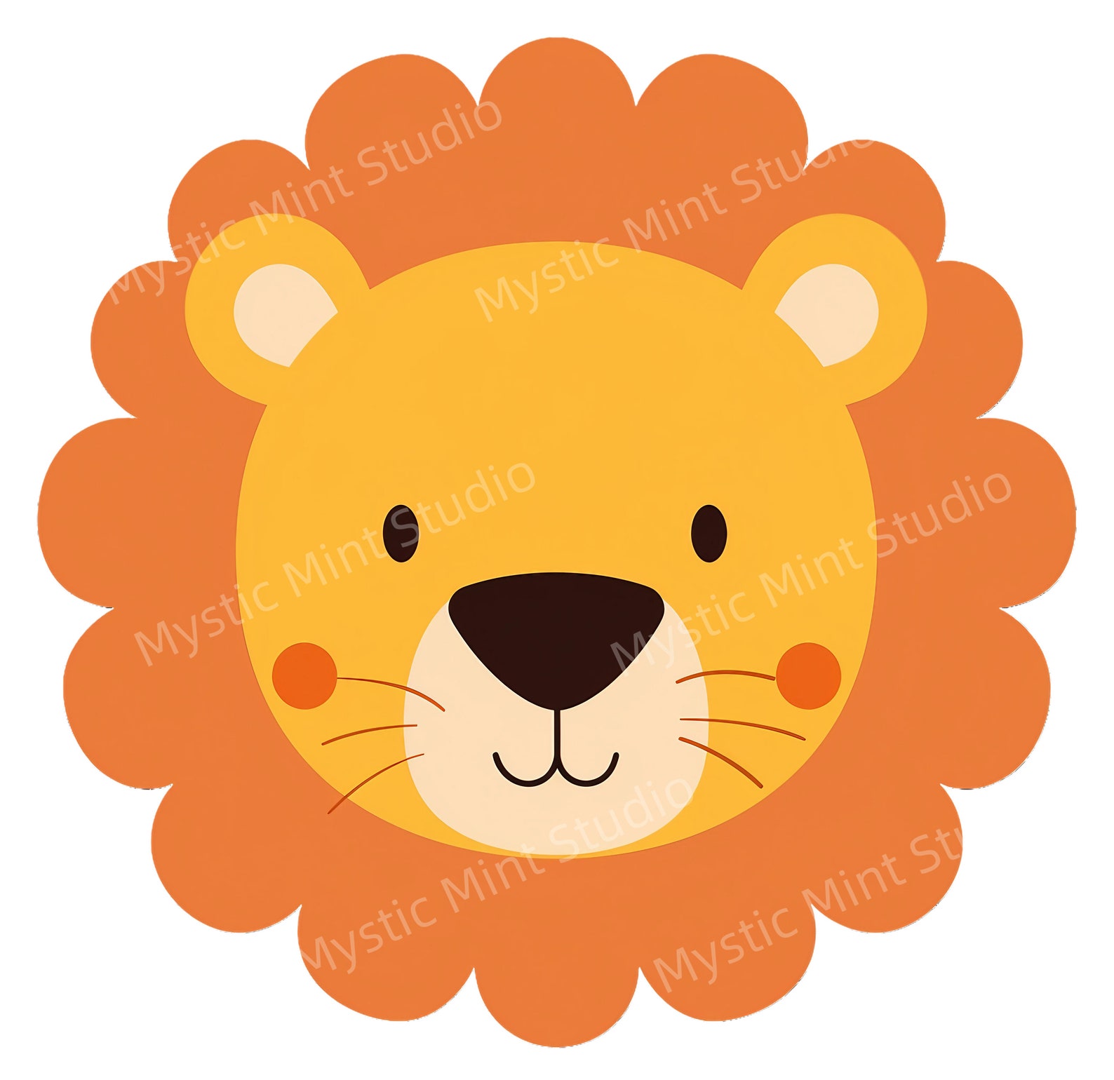 Cute Animal Face Clipart Collection 60 PCS PNG & JPG| Baby Animal Head ...