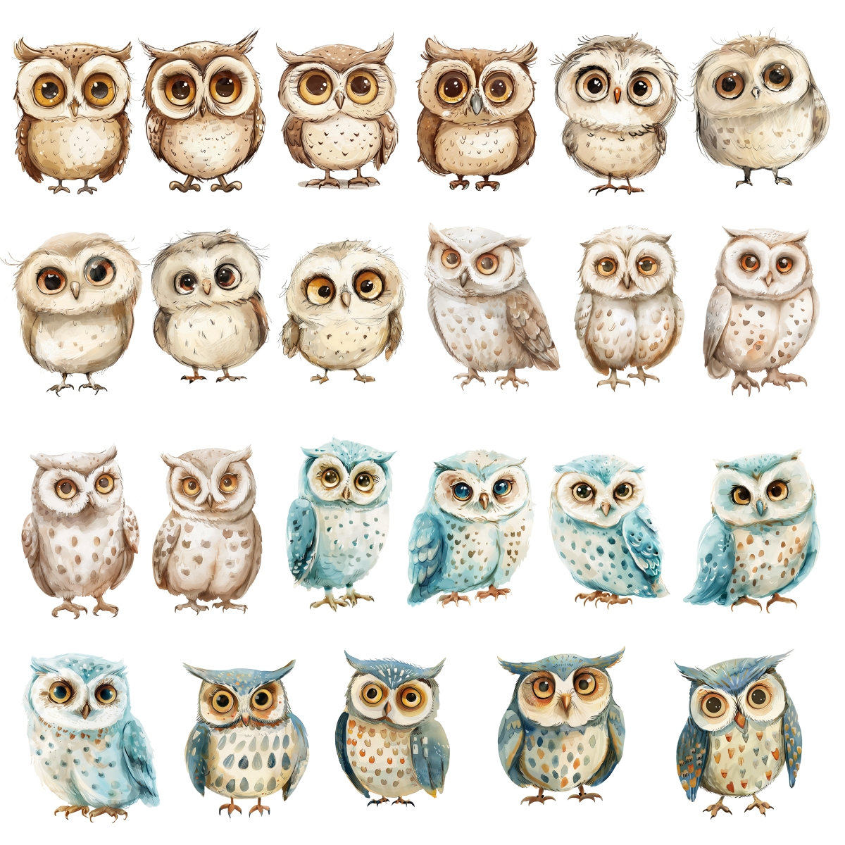 Watercolor Cute Owl Clipart Bird Clipart|nursery Clipart, Crafts and ...