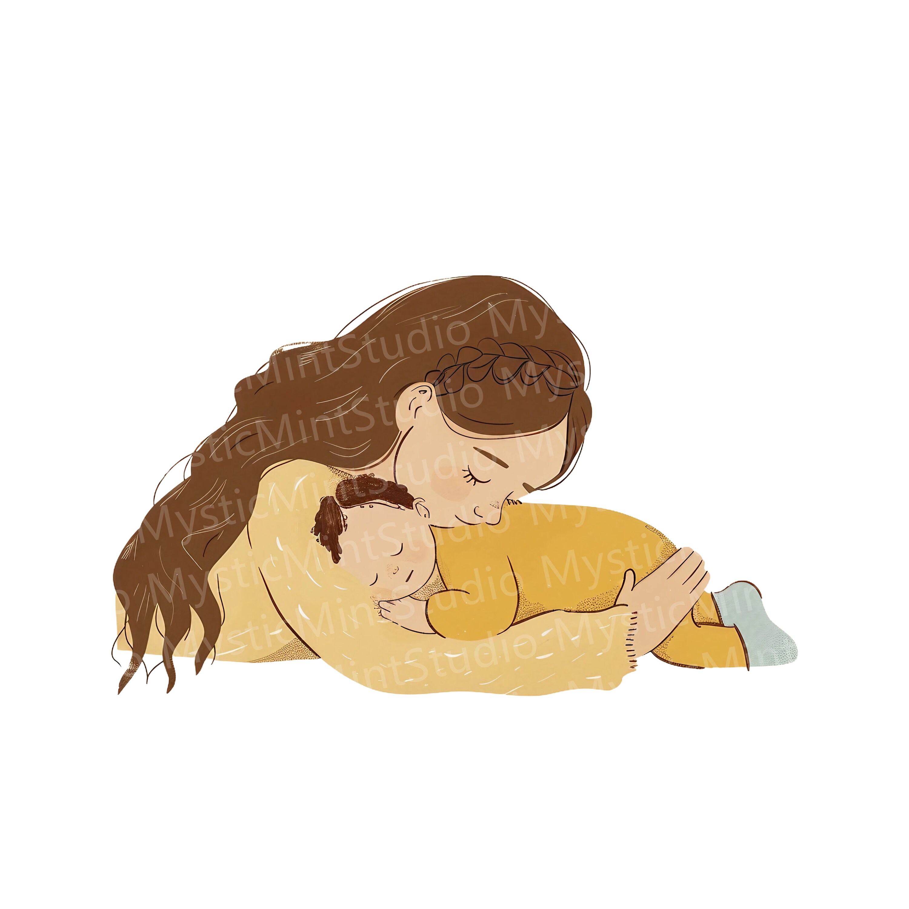 20 Mother's Day Clipart Mother and Child Watercolor High Quality Pngs ...