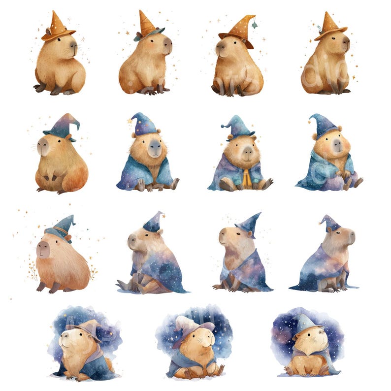 Cute Capybara Clipart Bundle | Capybara Nursery Art L Capybara Baby ...