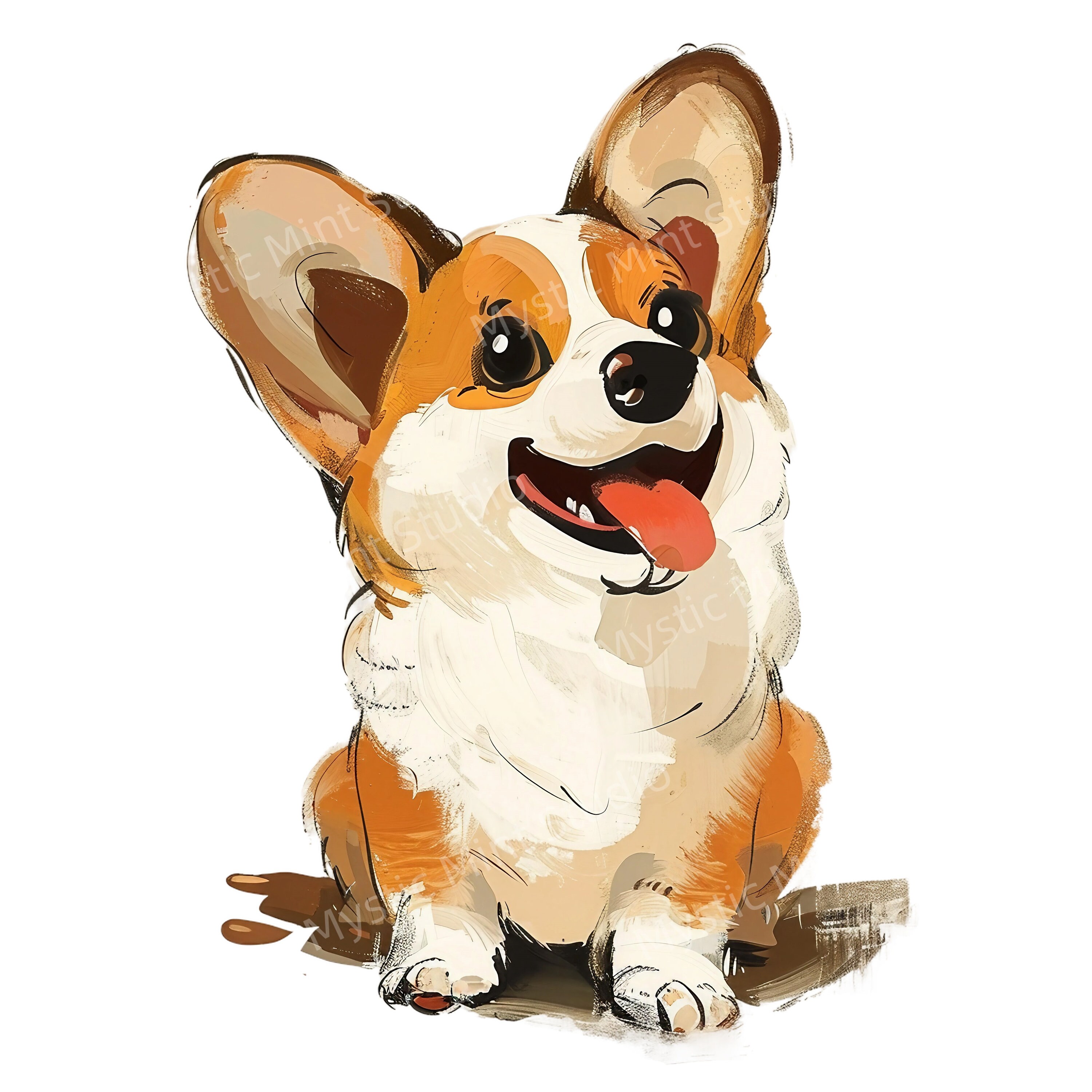 Cute Corgi Collection: High-quality PNG JPG Digital Bundle of 20 Corgi ...