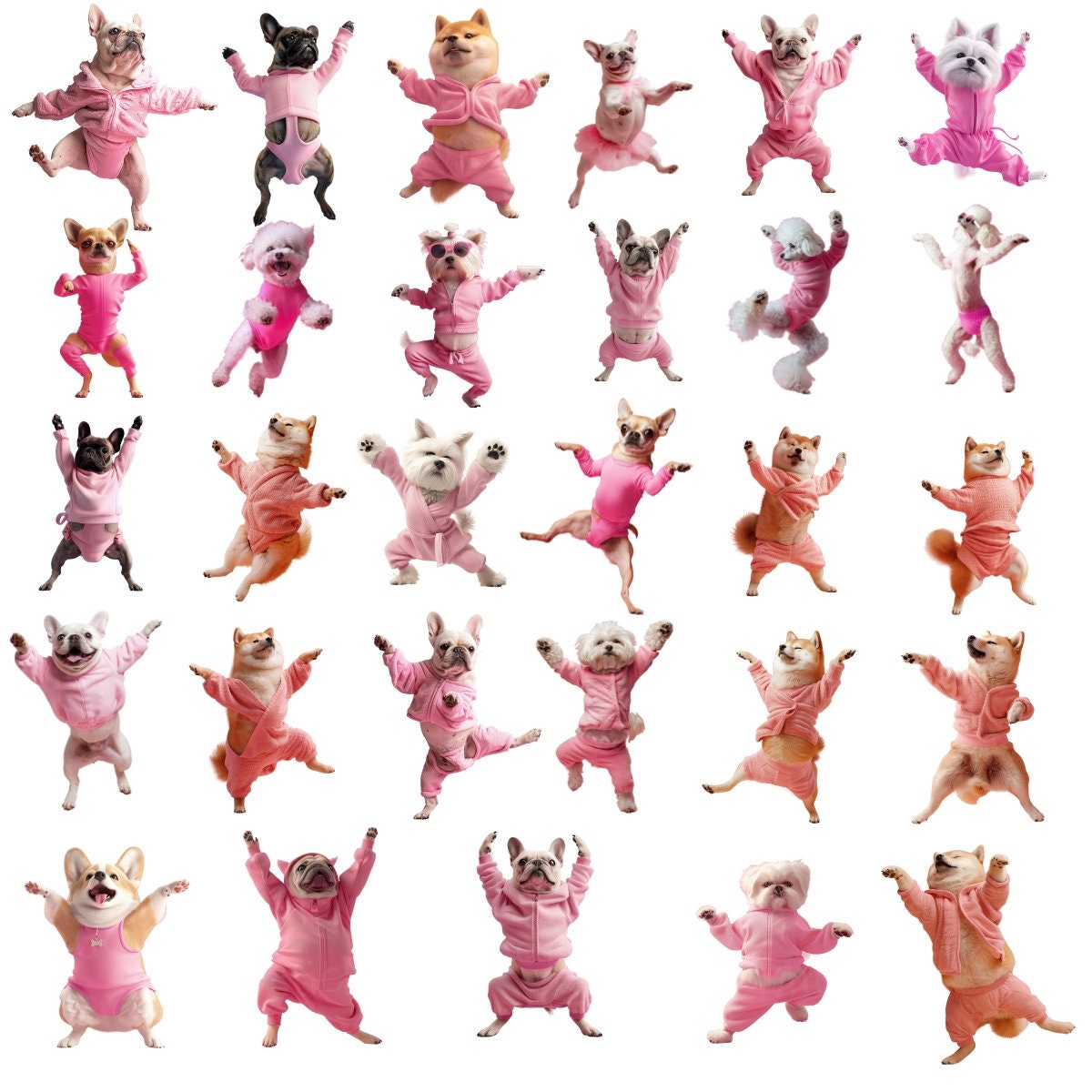 29 Funny Dancing Dogs Collection: High-quality PNG JPG Digital Bundle ...
