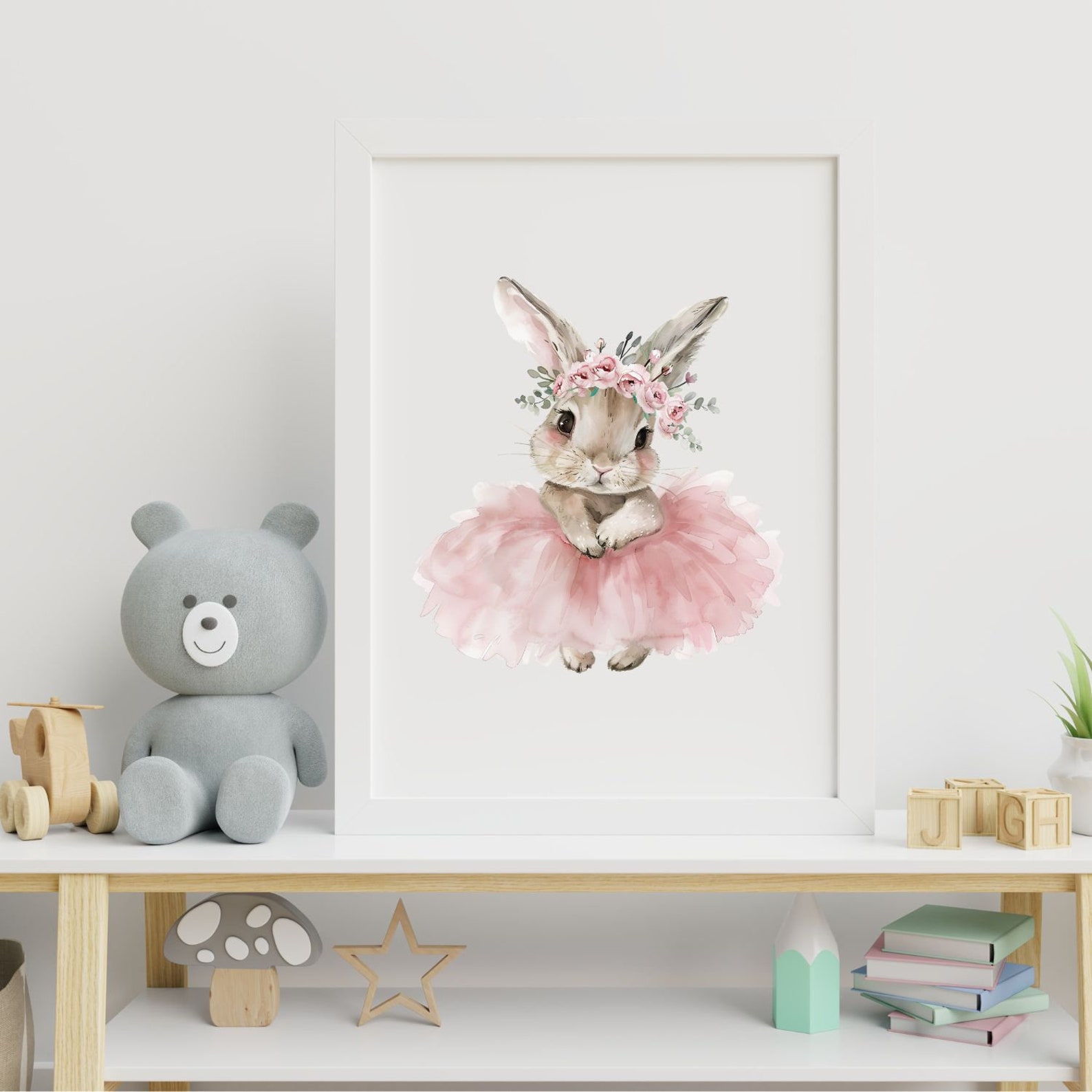 Ballerina Bunny Watercolor Cute Bunnies in Tutus Clipart 35 High ...