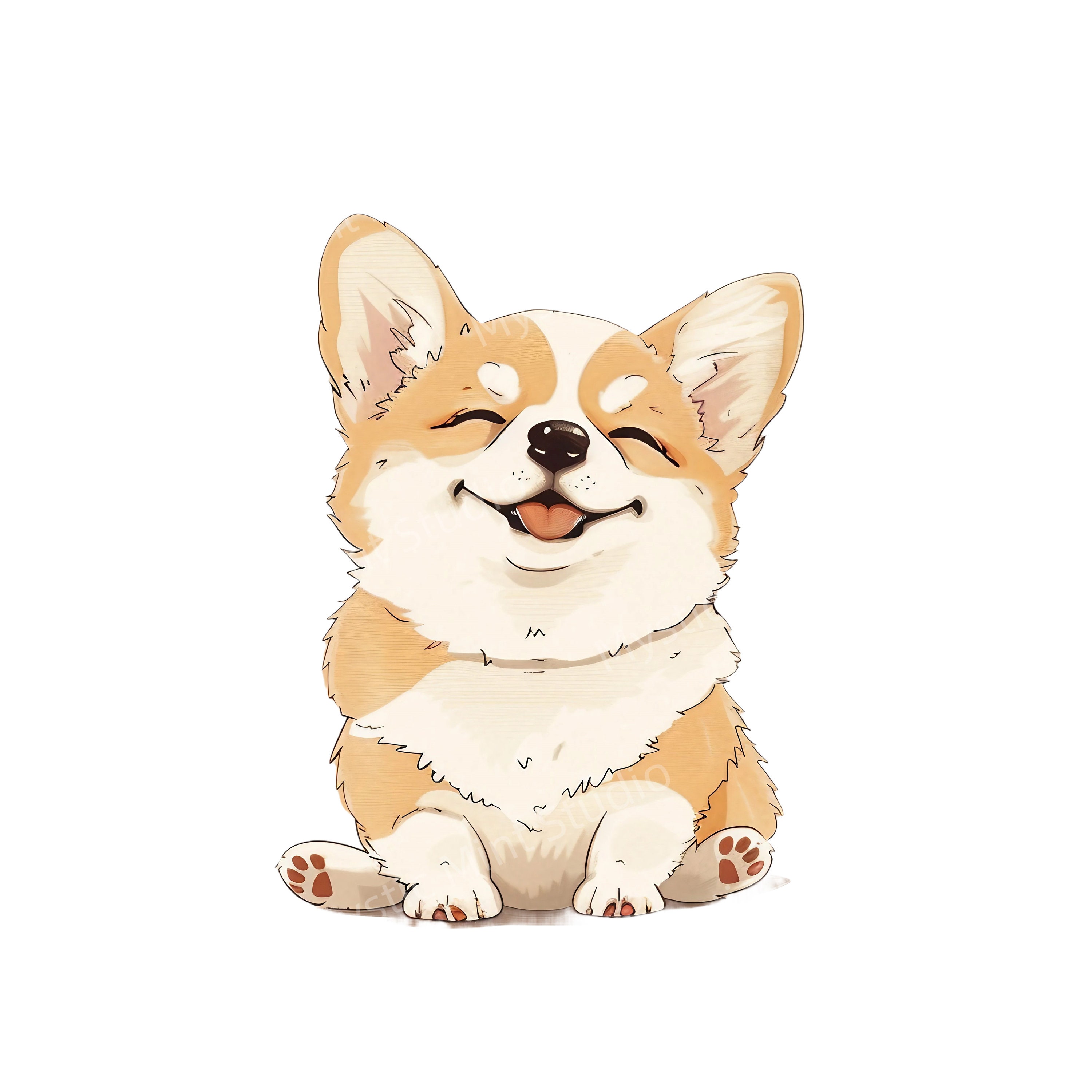 Cute Corgi Collection: High-quality PNG JPG Digital Bundle of 18 Corgi ...