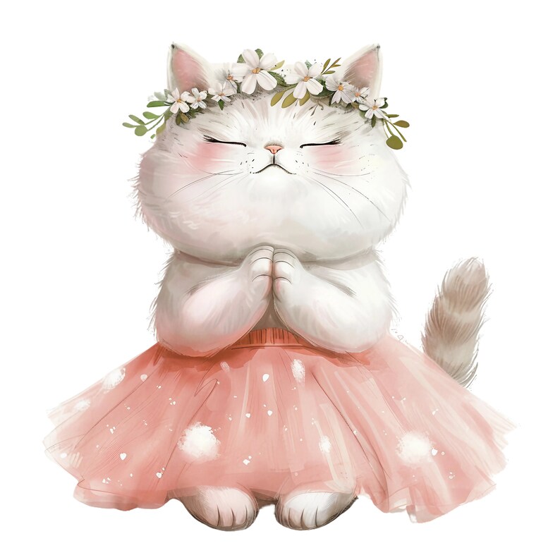 Ballerina Cats Watercolor Cute Cat Kitties in Tutus Clipart|30 High ...