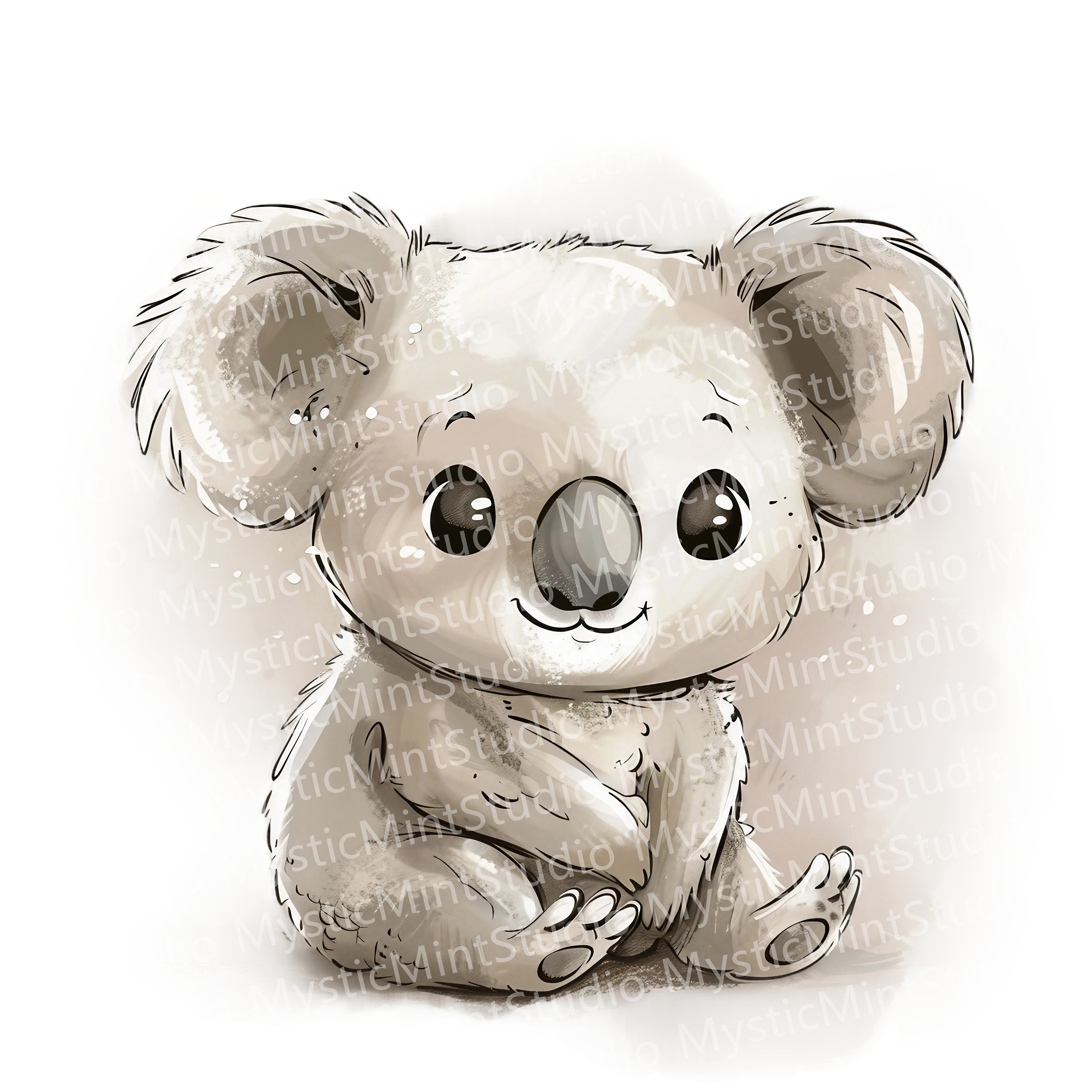 Cute Koala Clipart, 25 High-resolution Pngs and Jpgs, Instant Download ...