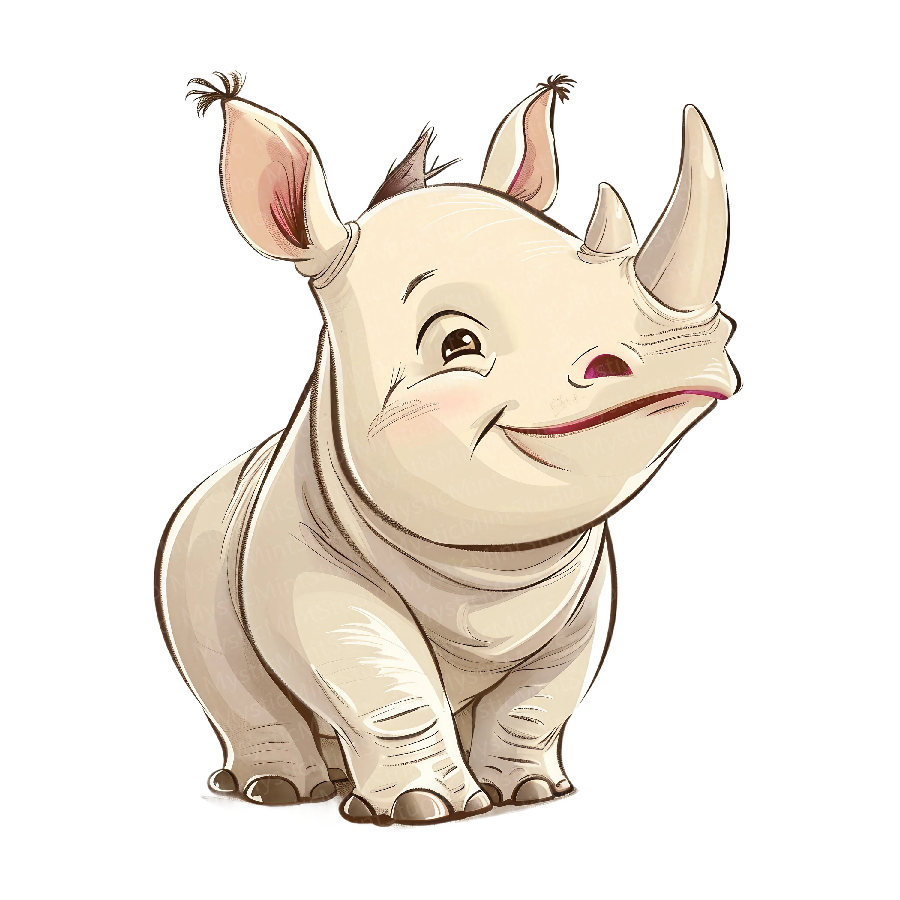 27 Cute Rihnos Collection: High-quality PNG JPG Digital Bundle of Baby ...