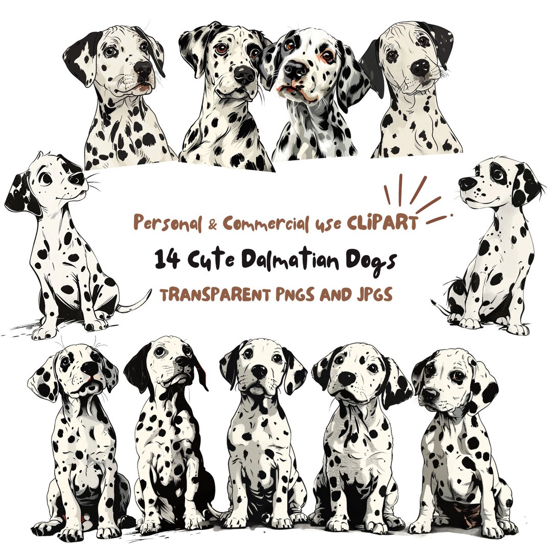 Watercolor Dalmatian Dog Clipart,spotty Dog Clipart,puppy Clipart |14 ...