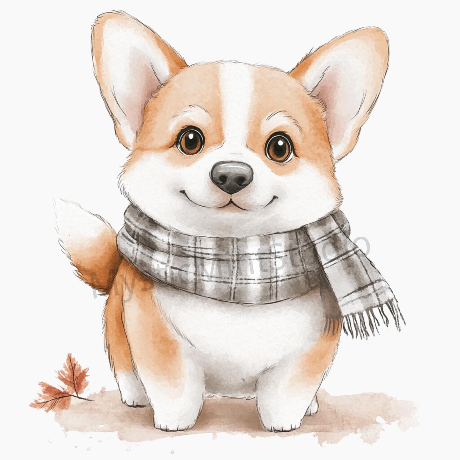 Cute Corgi Clipart Bundle | Watercolor Corgi Clipart L Cute Dog Clipart ...