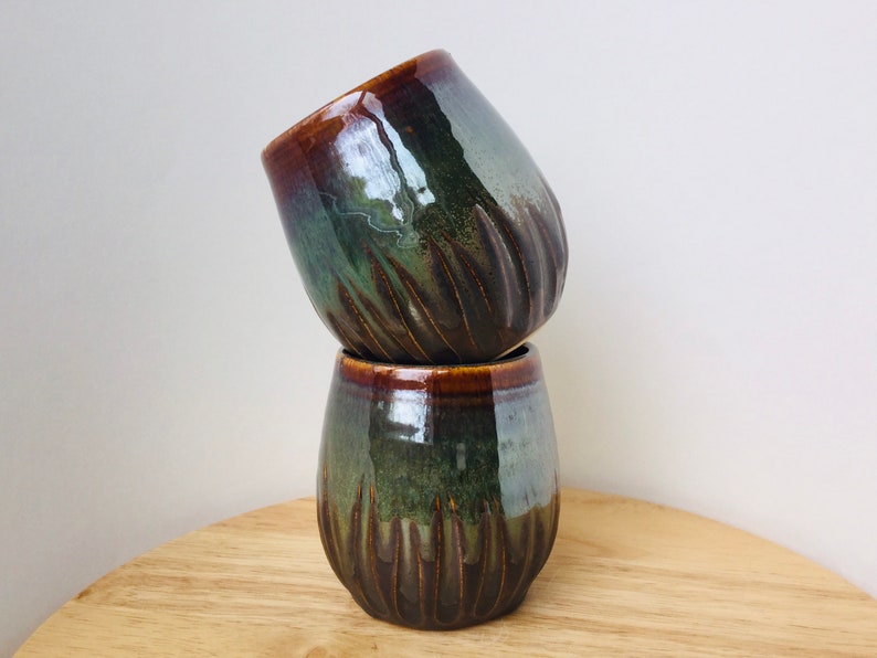 Ceramic Wine Glass Stemless Wine Glass Ceramic Wine Cup Etsy