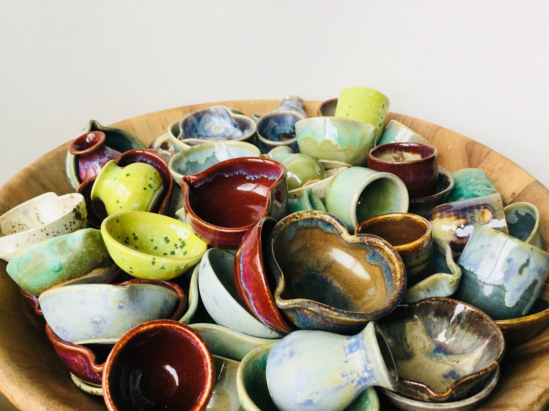 Miniature Pot, Mini Ceramic Bowl, Heart Dish, Bud Vase, Tiny Pottery ...