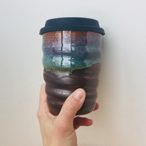 Twisty Travel Cup With Silicone Lid Travel Coffee Cup With | Etsy