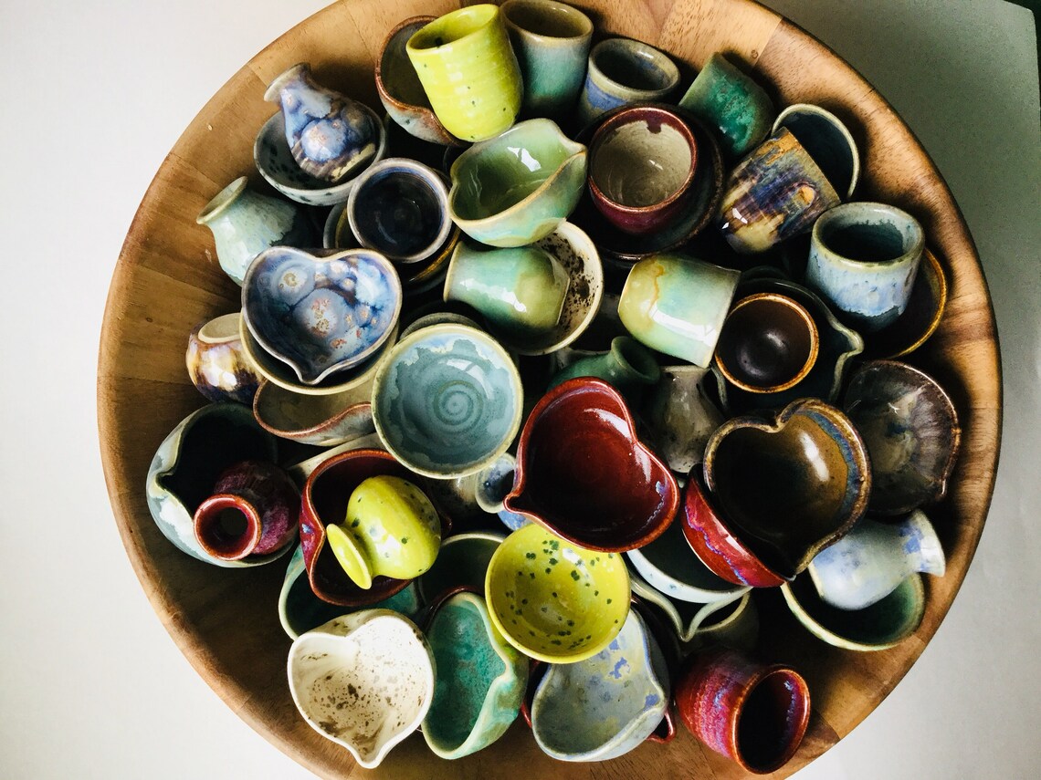 Miniature Pot Mini Ceramic Bowl Heart Dish Bud Vase Tiny | Etsy