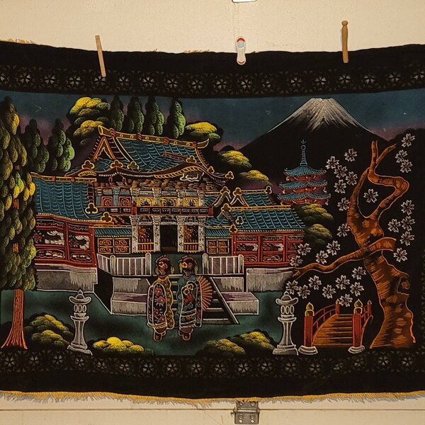Japanese Velvet Painting - Etsy