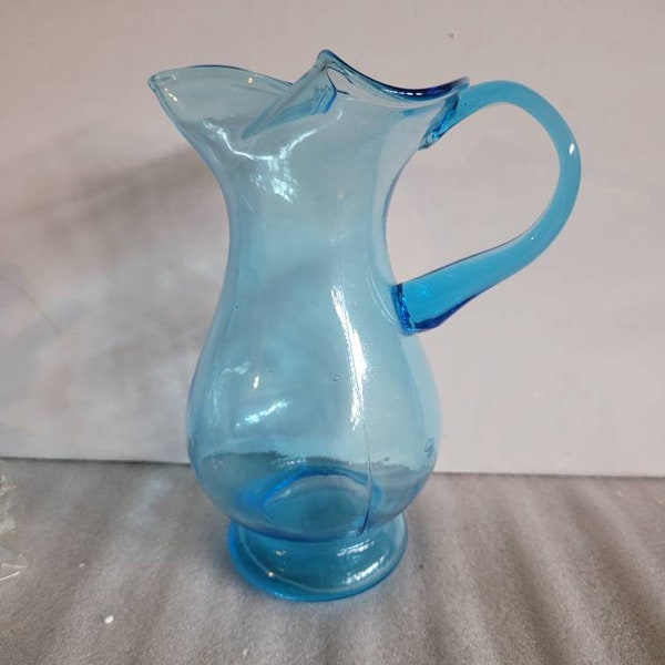 Blue Glass Pitcher - Etsy
