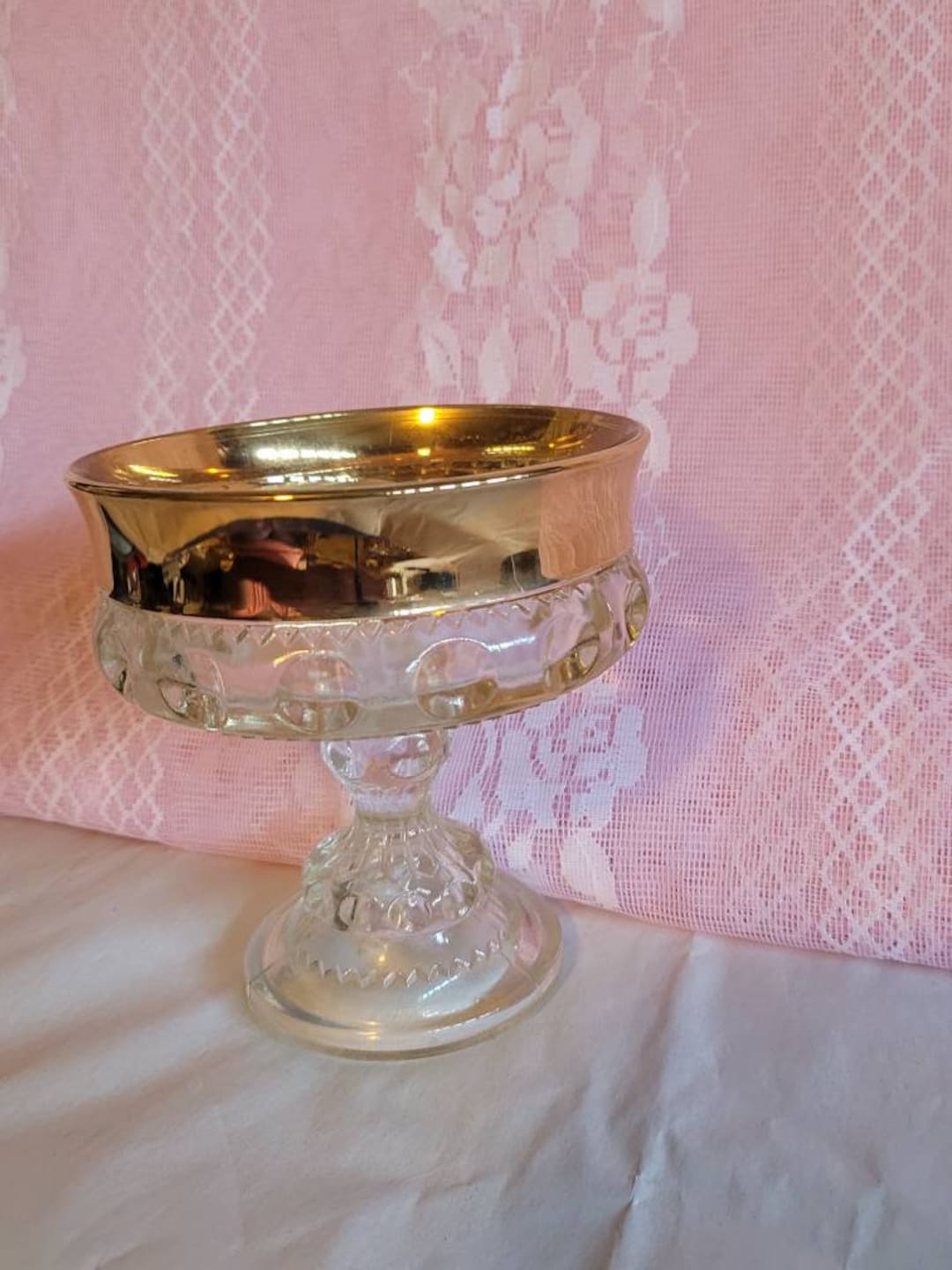 Vintage Glass Gold Trim Bowl - Etsy