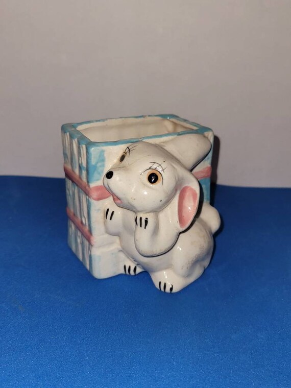 Vintage Ceramic Bunny Planter Made in Japan - Etsy