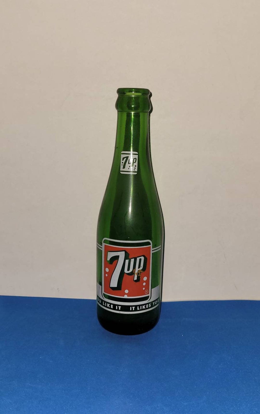 Vintage 7UP Green Glass Soda Bottle. - Etsy