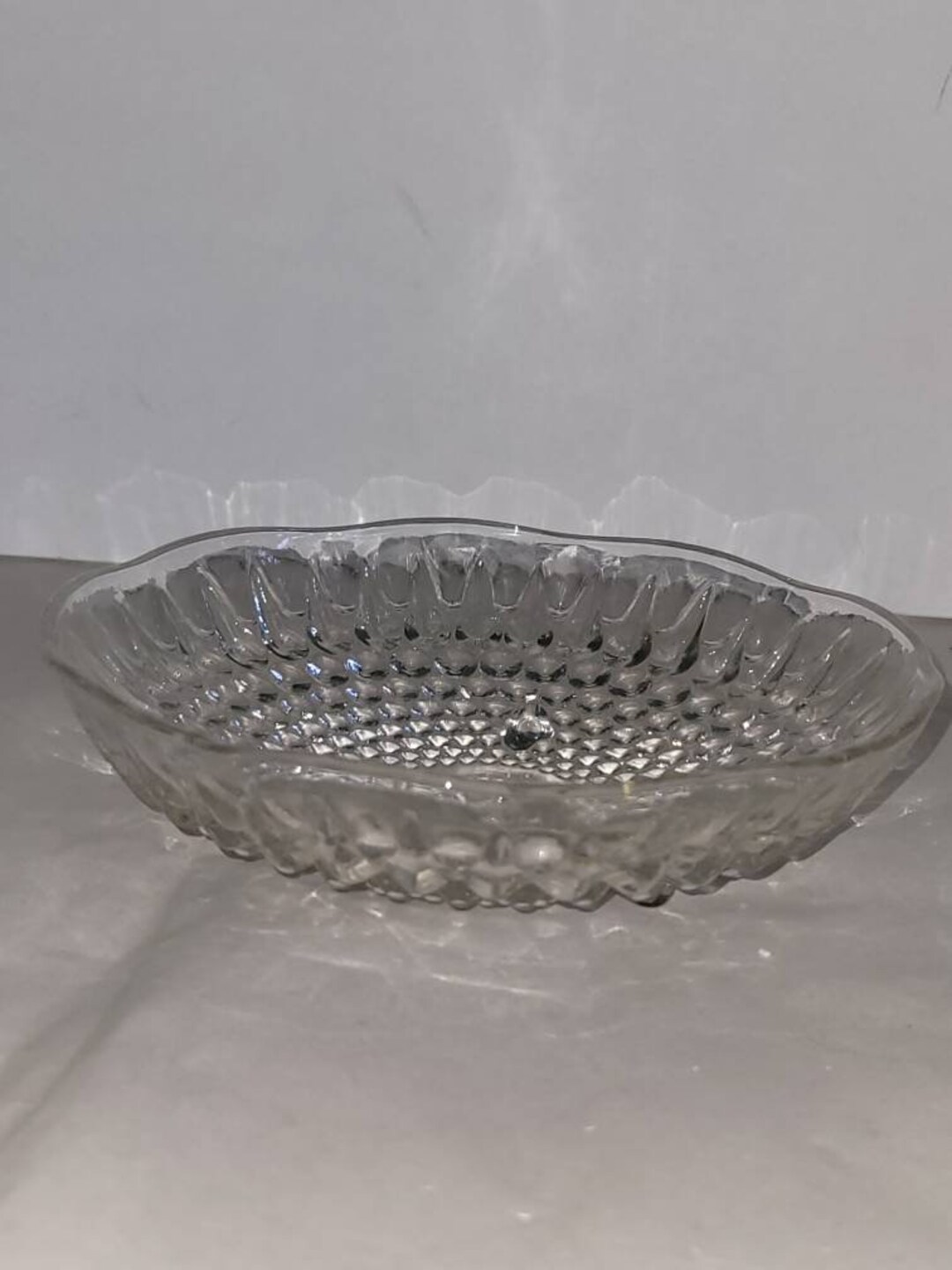 Anchor Hocking Crystal Hobnail Pattern Footed Scalloped Bowl - Etsy