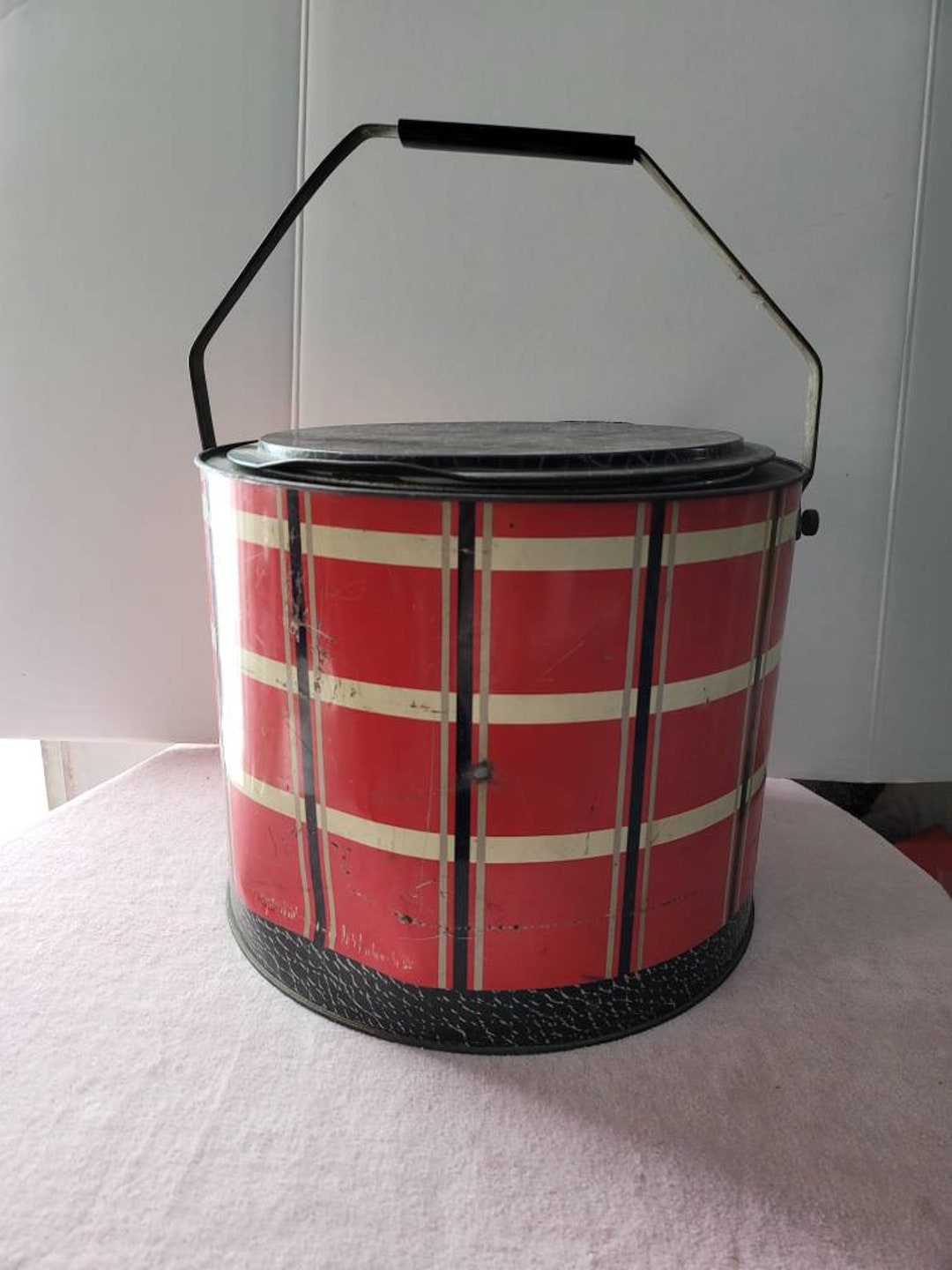 Vintage Red and Black Metal Poloron Picnic Travel Cooler - Etsy