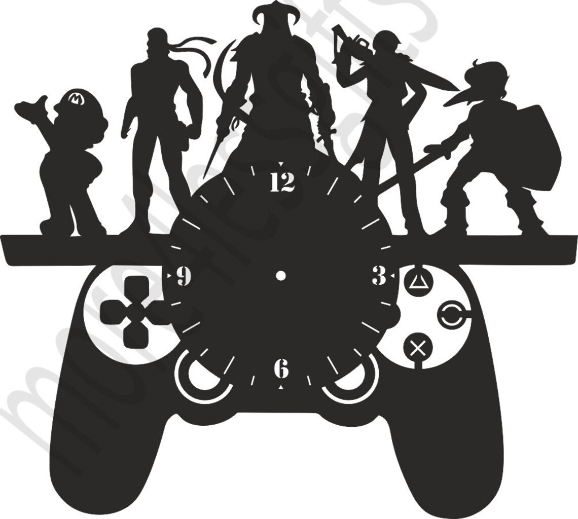 Joystick PS Clock Filessvg Vector Fileinstant Downloadfor - Etsy